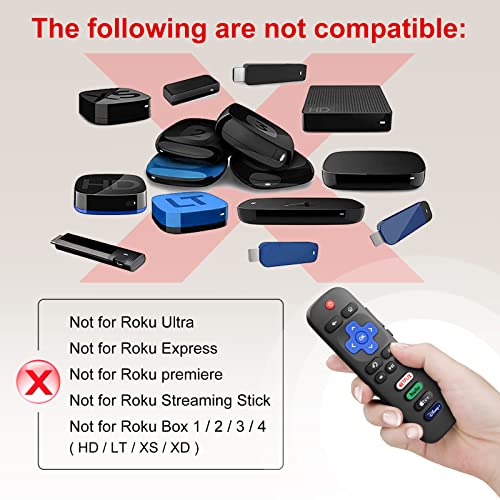 【Pack of 2】New Universal TV Remote for All Roku TV，Replacement Remote Compatible Only for Roku TV Remote, Replacement for TCL Roku/for Hisense Roku/for Onn Roku TV(Not for Roku Stick and Box)