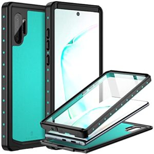 beastek for samsung galaxy note 10 plus waterproof case, nre series shockproof ip68 certified case with built-in screen protector heavy duty cover, galaxy note10 plus 6.8 inch (teal)