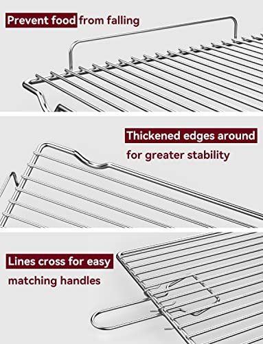 Cooling Rack for Baking and Cooking, Stainless Steel Wire Baking Oven Rack, Sturdy Oven Safe Baking Rack, 17.7"L*14.17"W Fits Chicken Wing, Jelly Roll, Cookies (Compatible with Dalxo Wall Oven)