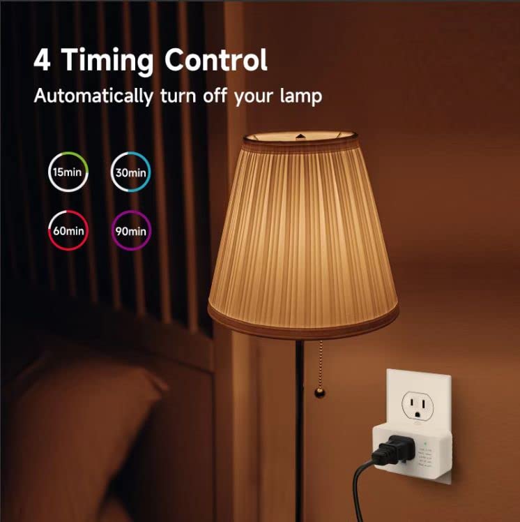 Indoor Dimmer for String Lights, Remote Control Light Dimmer Plug in, Light Timer for Led Lights, 2 and 3 Prong Adapter, Wireless 100FT Range for Dimmable LED/Tungsten Bulb/Patio Lights/Table Lamp