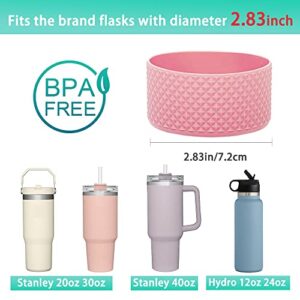 2 Pcs Tumbler Bottom Protector Flask silicone Base Boot for Stanley Quencher Adventure 40oz & Stanley IceFlow 20oz 30oz and Compatible with Hydro Flask Wide Mouth 12oz 21oz 24oz