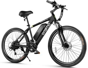 oraimo electric bike for adults,350w bafang motor(peak 500w), 4a 3h fast charge, ul certified 468wh li-ion battery, 26" mountain ebike shimano 21 speed, air saddle adult electric bicycle