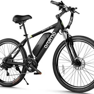 Oraimo Electric Bike for Adults,350W BAFANG Motor(Peak 500W), 4A 3H Fast Charge, UL Certified 468Wh Li-ion Battery, 26" Mountain Ebike Shimano 21 Speed, Air Saddle Adult Electric Bicycle