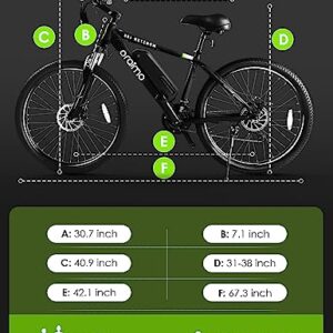 Oraimo Electric Bike for Adults,350W BAFANG Motor(Peak 500W), 4A 3H Fast Charge, UL Certified 468Wh Li-ion Battery, 26" Mountain Ebike Shimano 21 Speed, Air Saddle Adult Electric Bicycle