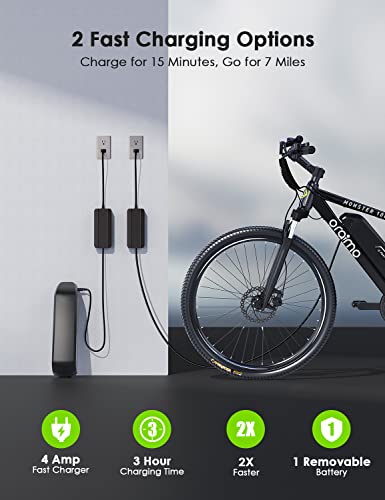 Oraimo Electric Bike for Adults,350W BAFANG Motor(Peak 500W), 4A 3H Fast Charge, UL Certified 468Wh Li-ion Battery, 26" Mountain Ebike Shimano 21 Speed, Air Saddle Adult Electric Bicycle