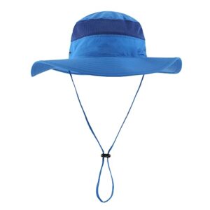 home prefer men's sun hat upf 50+ wide brim bucket hat windproof fishing hats (bright blue)