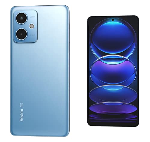 Xiaomi Redmi Note 12 5G (128GB + 6GB) Factory Unlocked 6.67" 48MP Triple Camera (ONLY T-Moble/Tello/Mint USA Market) + Extra (w/Fast Car Charger Bundle) (Mystique Blue)