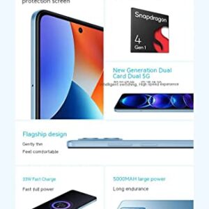 Xiaomi Redmi Note 12 5G (128GB + 6GB) Factory Unlocked 6.67" 48MP Triple Camera (ONLY T-Moble/Tello/Mint USA Market) + Extra (w/Fast Car Charger Bundle) (Mystique Blue)