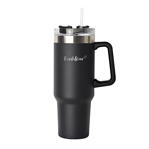 FreshStar Quencher H2.0 FlowState Tumbler 40oz, Car Tumbler, Adventure Quencher H2.0 Tumbler. (Black)