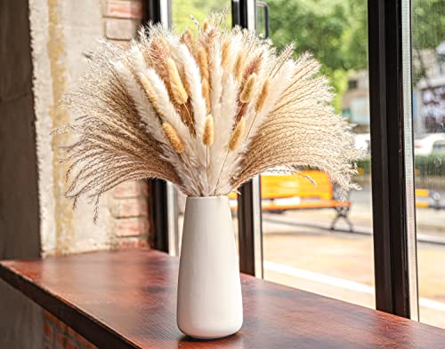 Der Rose 17 Inches Dried Pampas Grass for Boho Bathroom Bedroom Kitchen Living Room Office Home Room Fall Decor Aesthetic