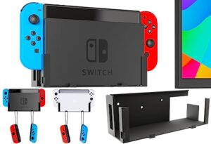 funturbo wall mount for nintendo switch, wall mount kit switch mounting bracket compatible with nintendo switch oled and original 2-in-1