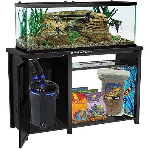 GDLF 55-75 Gallon Fish Tank Stand Heavy Duty Metal Aquarium Stand with Cabinet for Fish Tank Accessories Storage,52" L*19.68" W,850LBS Capacity