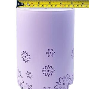 Nazr Wastebasket, Hollow Flower Shape Plastic Lidless Wastepaper Baskets Trash Can (S-Purple)