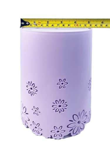 Nazr Wastebasket, Hollow Flower Shape Plastic Lidless Wastepaper Baskets Trash Can (S-Purple)