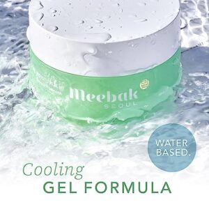 Meebak Cica Gel Face Moisturizer with Vegan Collagen, Hyaluronic Acid, Korean for Hydrating, Anti Aging, Dry Skin, Sensitive Skin, Day and Night Face Cream, 1.69 fl oz