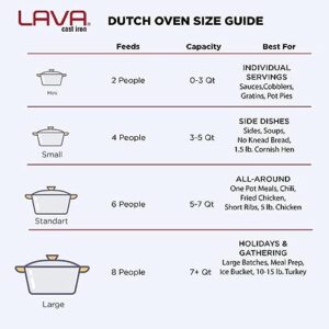 LAVA 7 Quarts Cast Iron Dutch Oven: Multipurpose Stylish Round Shape Dutch Oven Pot with Three Layers of Enamel Coated with Trendy Lid (Orange)