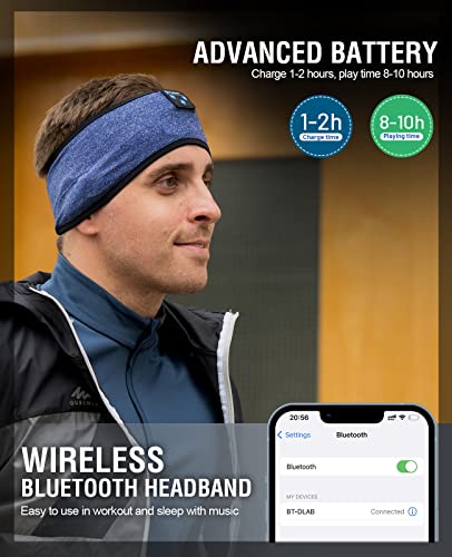 Fulext Sleep Headphones,Headband Headphones 10Hrs Bluetooth Headband with Cozy Earbuds Comfortable Sleeping Headphones for Side Sleepers, Sleep & Lounge Gift Idea for Women Men