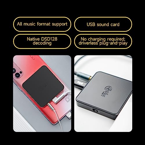 HiBy FD1 hi res USB c dac amp Portable dac Headphone amp Mini dac dongle with Balanced Headphone Output for iPhone/Android/iOS/Mac/Windows