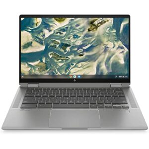 hp chromebook x360 14c-cc0020ca 14" hd touchscreen ips backlit, intel core i5-1135g7, 8gb ram, 256gb ssd, with french canadian keyboard mineral silver, chromeos (renewed)