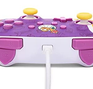 PowerA Enhanced Nintendo Switch Wired Controller - Princess Peach Battle, Mario, Gamepad, game controller, Mappable Advanced Gaming Buttons, 10ft Cable, 3.5mm headphone jack, Wired Pro Controller for Switch, Officially Licensed by Nintendo