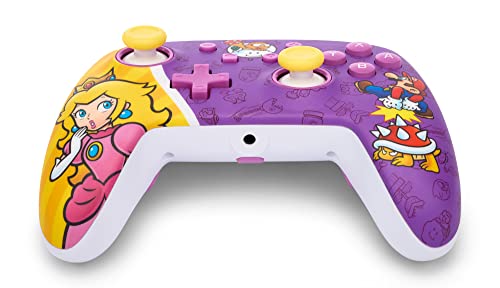 PowerA Enhanced Nintendo Switch Wired Controller - Princess Peach Battle, Mario, Gamepad, game controller, Mappable Advanced Gaming Buttons, 10ft Cable, 3.5mm headphone jack, Wired Pro Controller for Switch, Officially Licensed by Nintendo