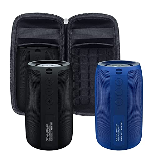 Bluetooth Speakers,MusiBaby Speaker,Outdoor, Portable,Waterproof,Wireless Speaker,Dual Pairing, Bluetooth 5.0,Loud Stereo,Booming Bass,1500 Mins Playtime for Home,Party,Gifts(Black+Blue+Speaker Case)