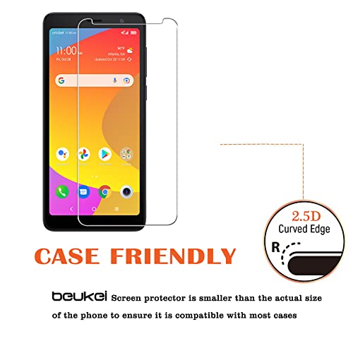 beukei (3 Pack) Compatible for TCL Ion Z Screen Protector Tempered Glass, Touch Sensitive,Case Friendly, 9H Hardness