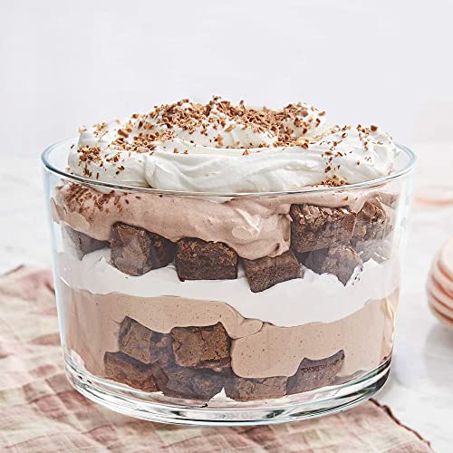 Opexscal 2-in-1 Trifle Bowl with Lid, Trifle Dish for Layered Desserts, Large Salad Bowl with Lid