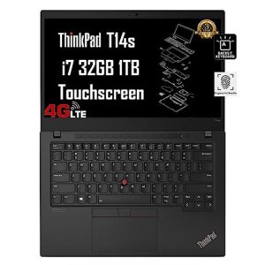 lenovo thinkpad t14s (intel core i7-1185g7 vpro, 32gb ram, 1tb ssd, 14" fhd touchscreen, 4g lte) business laptop, 14-hr battery, backlit, fingerprint, fhd webcam, wi-fi 6, win 11 pro - 3-yr warranty