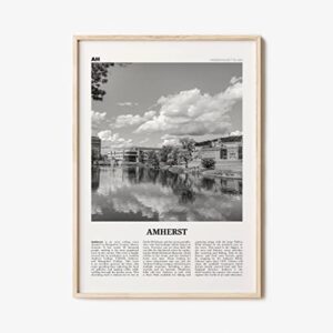 amherst print black and white, amherst wall art, amherst poster, amherst photo, amherst map, amherst wall decor, massachusetts, usa #40