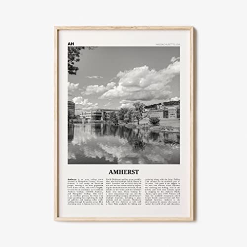 Amherst Print Black And White, Amherst Wall Art, Amherst Poster, Amherst Photo, Amherst Map, Amherst Wall Decor, Massachusetts, Usa #40