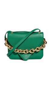 bottega veneta women's pre-loved small mount bag, calfskin, green, one size