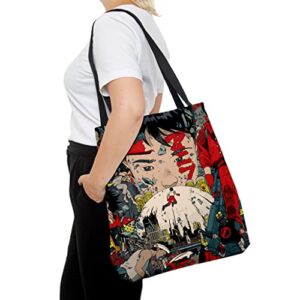 aki-ra Aesthetic manga Tote Bag for Women and Men Beach Bag Shopping Bags School Shoulder Bag Reusable Grocery Bags