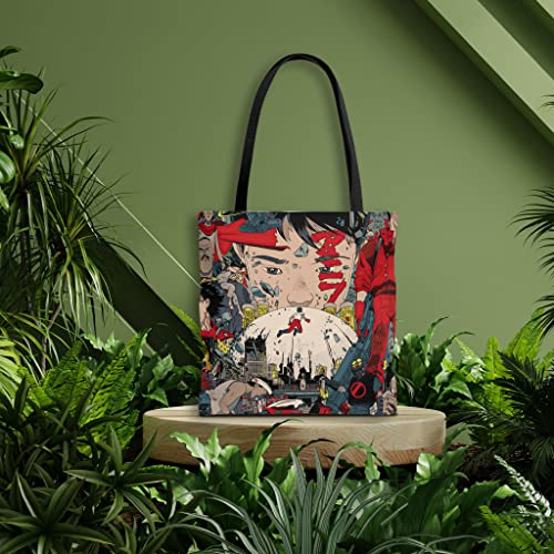 aki-ra Aesthetic manga Tote Bag for Women and Men Beach Bag Shopping Bags School Shoulder Bag Reusable Grocery Bags