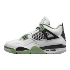 jordan air 4 retro women's white/oil green-dark ash aq9129-103 9