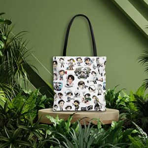 Le-vi Aesthetic Cleaning Tote Bag for Women and Men Beach Bag Shopping Bags School Shoulder Bag Reusable Grocery Bags