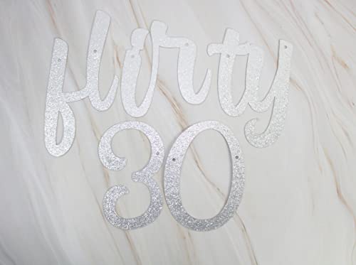 StarsGarden 30 Flirty & Thriving Banner – Talk Thirty to Me Banner It's My Funny Fabulous 30 Banner -Dirty 30th Birthday Banner Decorations - Finally 30 Milestone Happy Birthday Decorations(Silver 30)