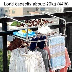 whalebee Laundry Drying Rack Multifunctional Adjustable Clothes Drying Racks Stainless Steel Laundry Rack Space Saving for Indoor and Outdoor - Balcony Windowsill Railings ( Size : 40cm )