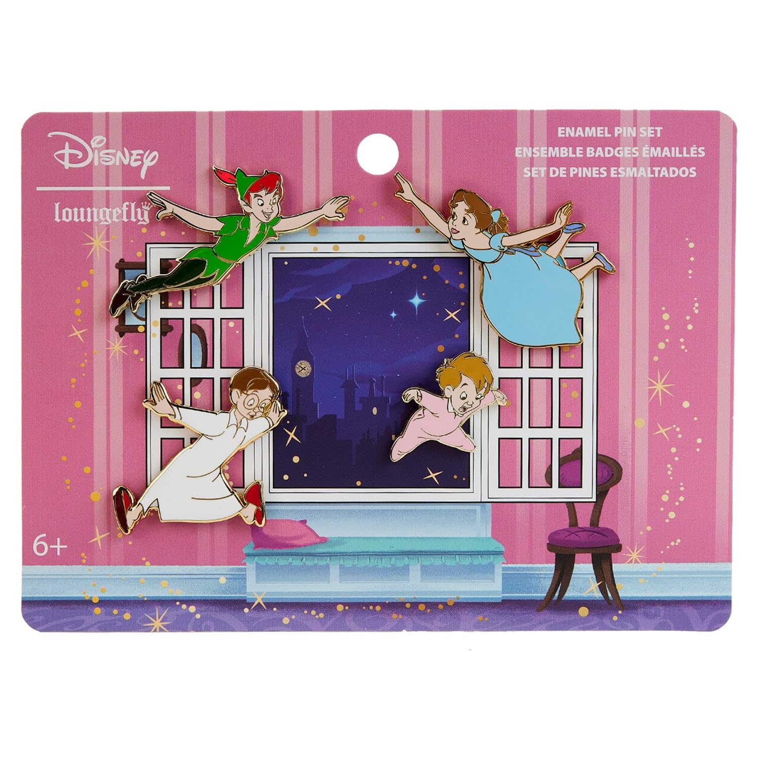 Loungefly Disney Peter Pan 70th Anniversary You Can Fly 4pc Pin Set