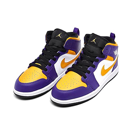 Little Kid's Jordan 1 Mid Dark Concord/Taxi-White-Black (DQ8424 517) - 11