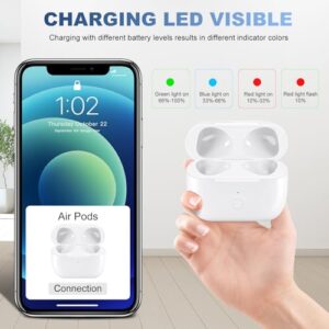 Wireless Charging Case Compatible with AirPods 3rd Generation Charging Case Replacement Charger Case Cover for Air Pods 3 Gen with Bluetooth Pairing Sync Button Quick-Pairing Button (No Earbuds)