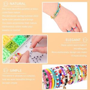 SJZWSD Friendship Bracelet Kit - 13000pcs Polymer Clay & Glass Seed Beads, 48 Colors, 6mm Heishi & 416 Letters Beads for Bracelet Making & Friendship Bead Creations