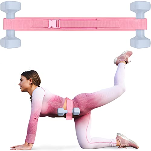 Dilobio Hip Thrust Belt, Booty Belt for Hip Thrust Use with Dumbbells, Kettlebells, Plates, Exercise Hip Thrust Belt with Slip-Resistant Padding for the Gym, Home and Workouts(Pink)