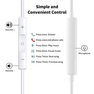 2 Packs Apple Wired Headphones Earbuds with Microphone,in-Ear Earphones Volume Control[Apple MFi Certified] Headphones Compatible with iPhone/ipad/Android/Computer and Other 3.5mm Jack Devices