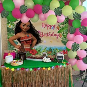 Moana Maui Birthday Party Decarotion Supplies 104pc Hawaii Balloons Arch Garland Kit 5x3ft Moana Backdrop for Girl Baby Shower Party