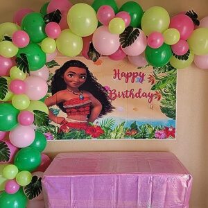 Moana Maui Birthday Party Decarotion Supplies 104pc Hawaii Balloons Arch Garland Kit 5x3ft Moana Backdrop for Girl Baby Shower Party