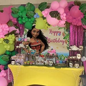 Moana Maui Birthday Party Decarotion Supplies 104pc Hawaii Balloons Arch Garland Kit 5x3ft Moana Backdrop for Girl Baby Shower Party