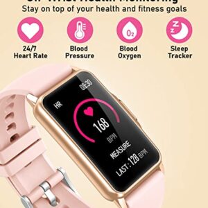 Smart Watch Fitness Tracker with Heart Rate Blood Oxygen Blood Pressure Sleep Monitor 100 Sports Modes Step Calorie Counter Activity Health Trackers IP68 Waterproof for Android Phones iPhone Women Men