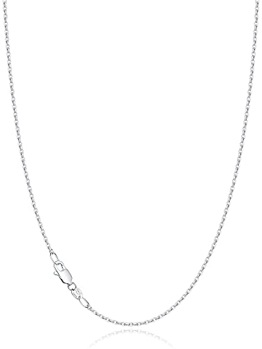 Jewlpire Solid 925 Sterling Silver Chain Necklace for Women Girls, 1.2mm Cable Chain Thin & Dainty & Sturdy Women's Chain Necklaces 18inch