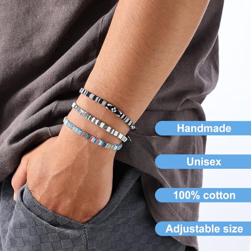 Mens Bracelet set Handmade Adjustable Size Easy to Wear Waterproof Bracelets Suitable for Surfer Suitable for Men as Gift (AA)